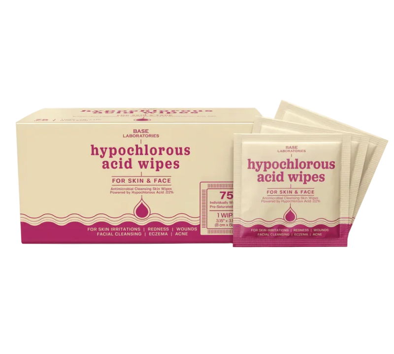 HYPOCHLOROUS ACID WIPES FOR SKIN & FACE - 75 CT – ThreoSkin